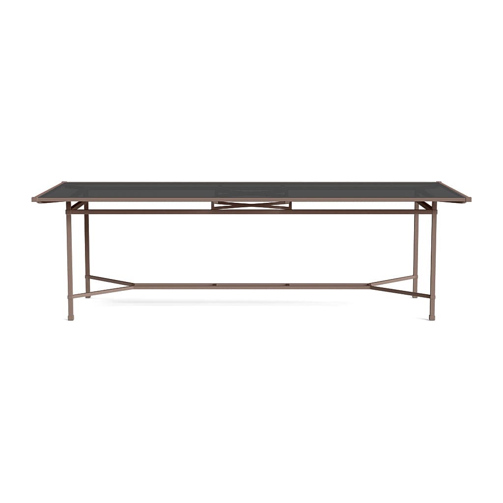 Venetian 44" x 98" Dining Table, Glass Top - Brown Jordan