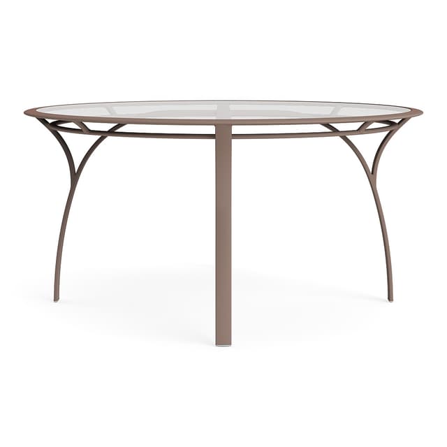 Pasadena 54" Round Dining Table, Glass Top - Brown Jordan