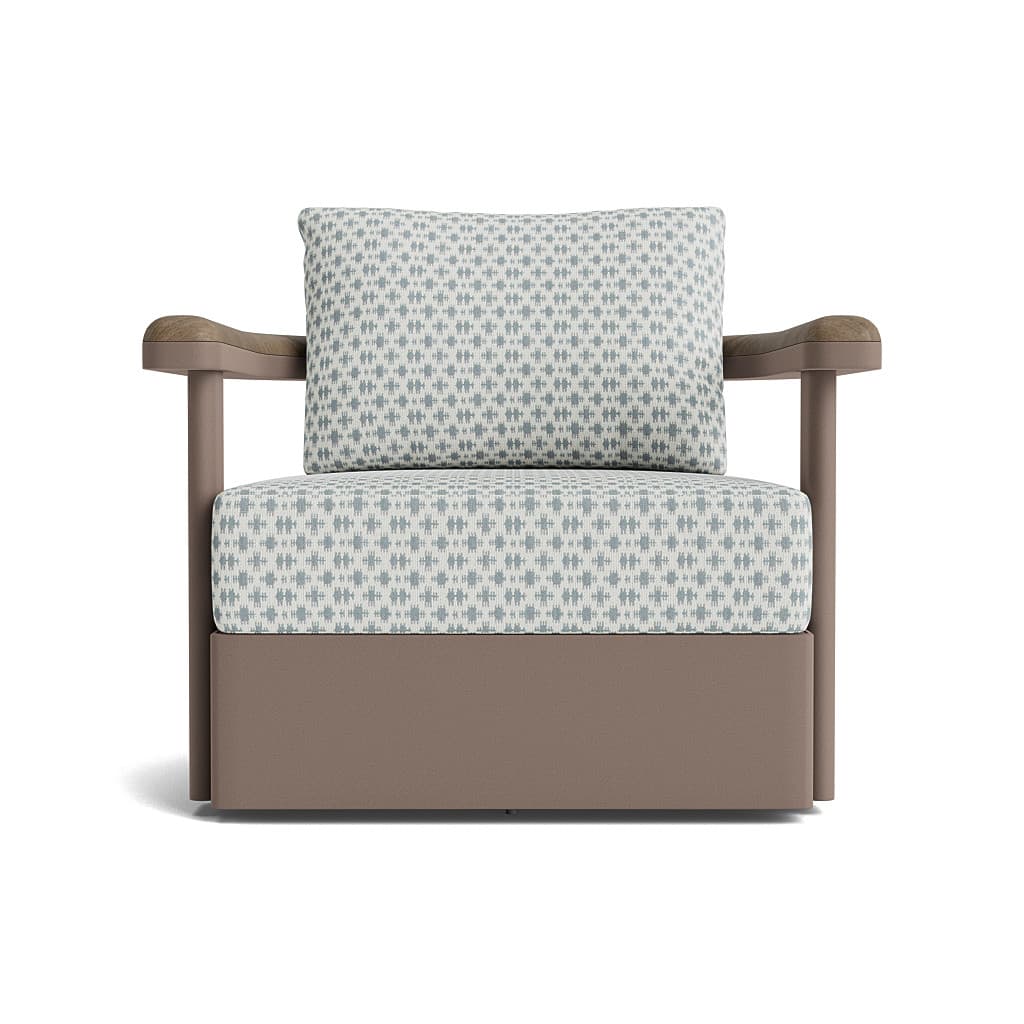 Luca Swivel Lounge Chair W/Teak - Brown Jordan